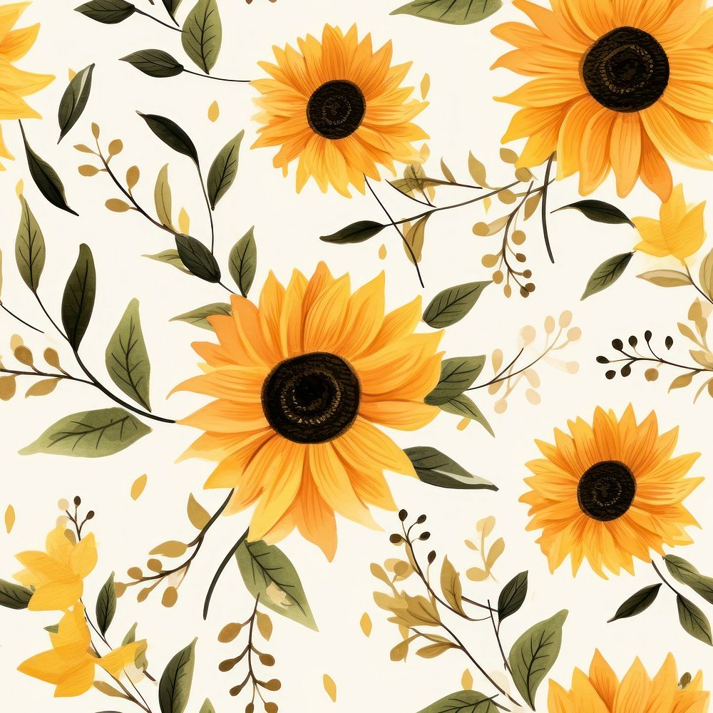 Sunflower pattern backgrounds | Premium Photo Illustration - rawpixel