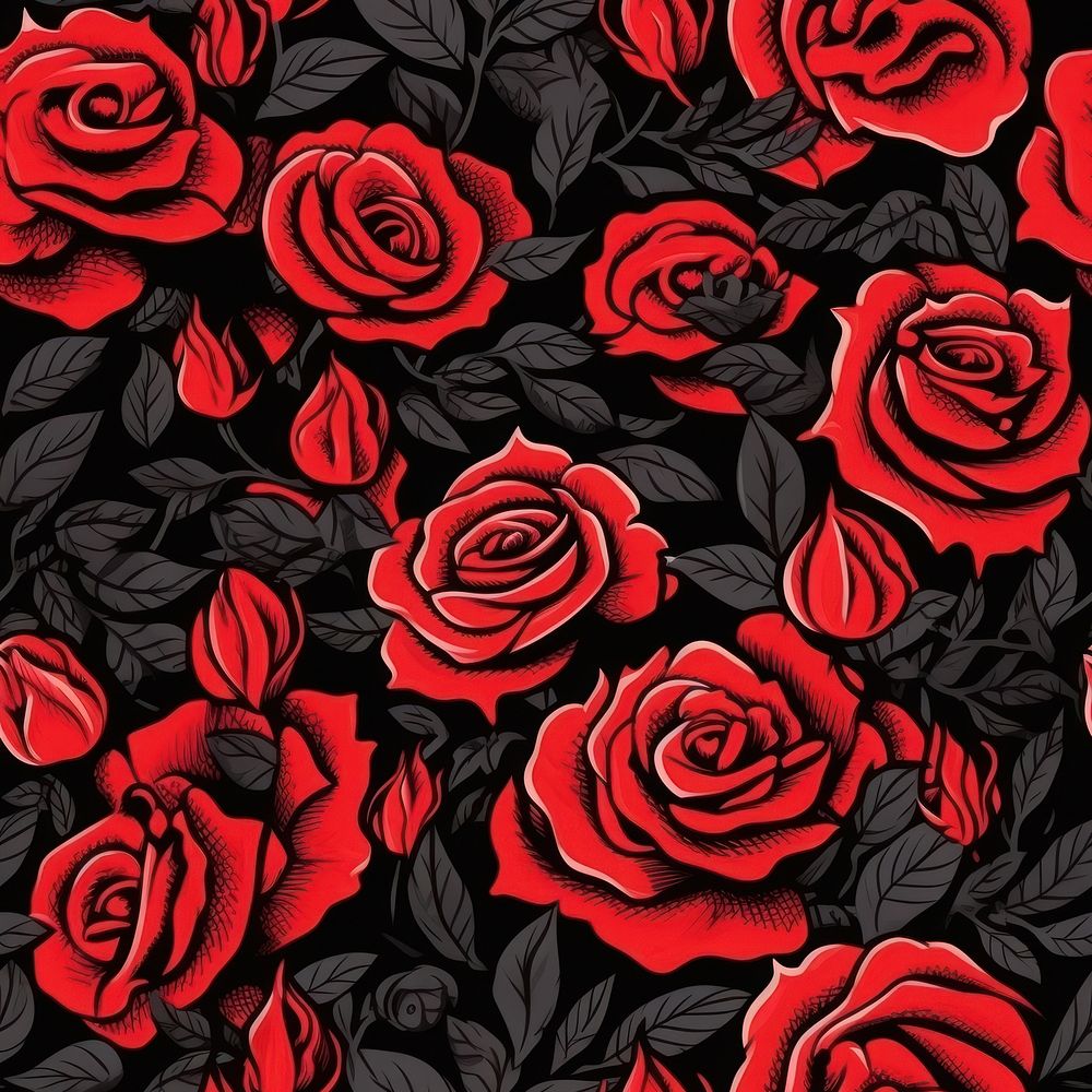 Red rose pattern backgrounds flower. | Premium Photo Illustration ...