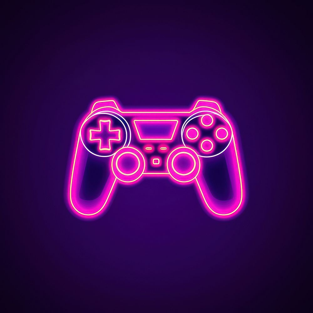 Game icon neon purple pink. | Free Photo Illustration - rawpixel