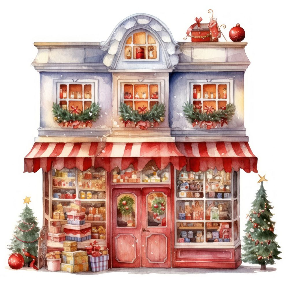 Christmas toy shop confectionery architecture | Free Photo Illustration ...