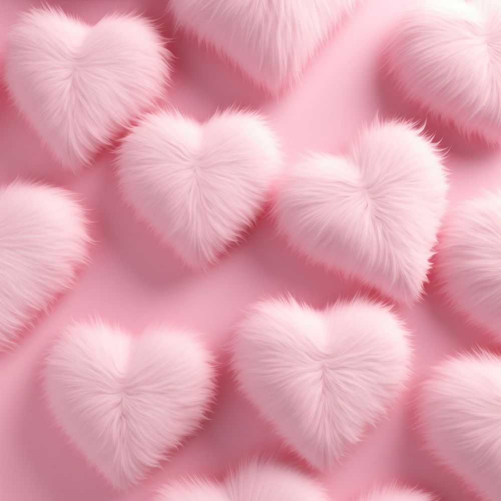 Fur fluffy hearts backgrounds pattern | Premium Photo Illustration ...