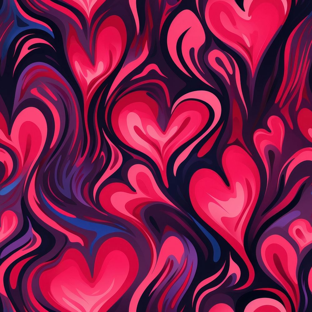 Fluid heart pattern abstract purple | Free Photo Illustration - rawpixel