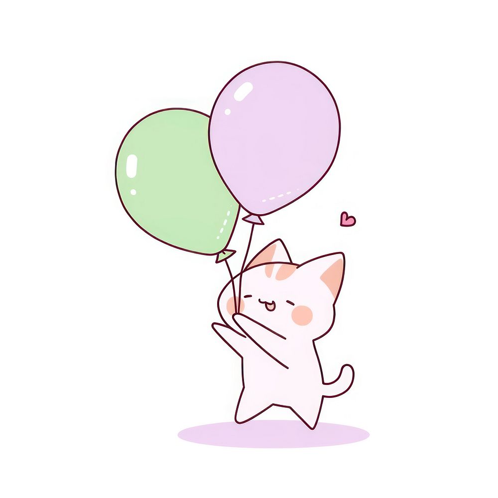 Cat holding balloon drawing mammal | Premium Photo Illustration - rawpixel