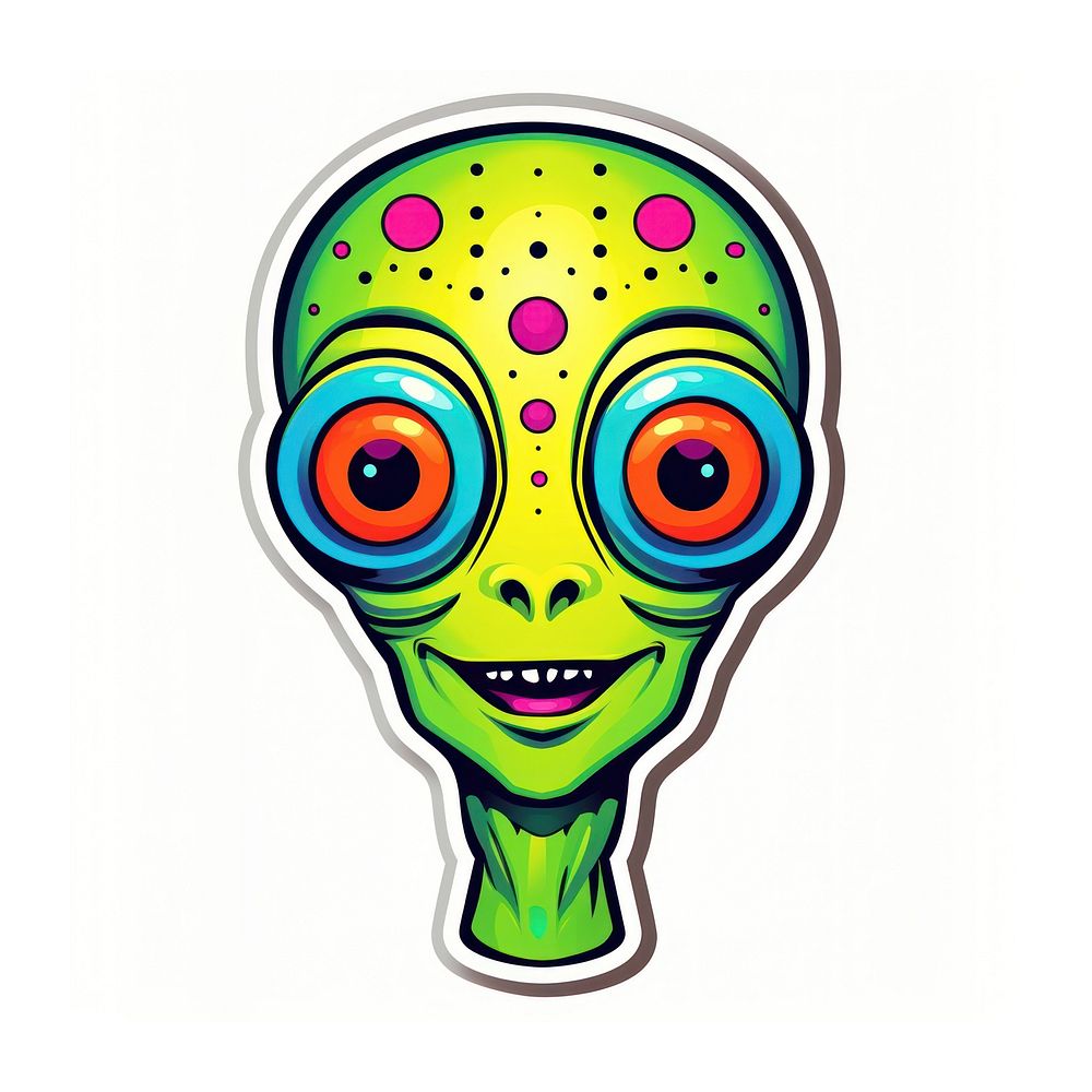 Alien sticker art representation celebration. | Free Photo Illustration ...