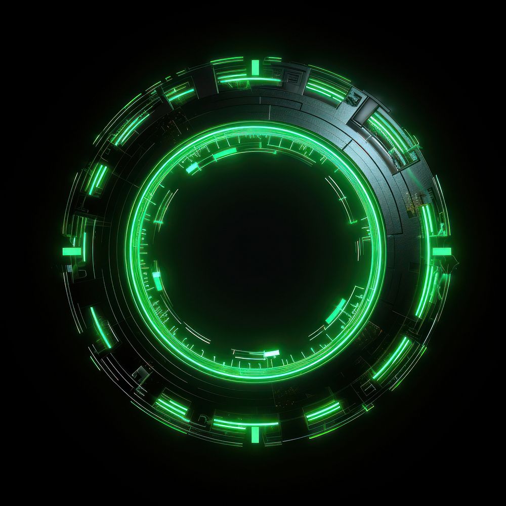 Circle shape light technology green. | Free Photo Illustration - rawpixel