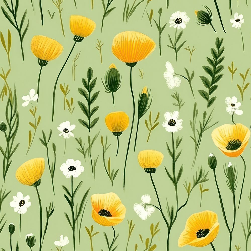 Floral field pattern backgrounds nature. | Free Photo Illustration ...