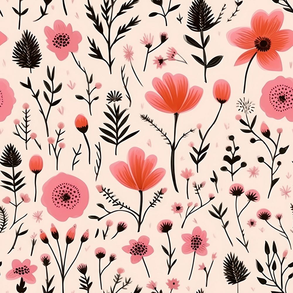 Floral field pattern backgrounds flower. | Free Photo Illustration ...