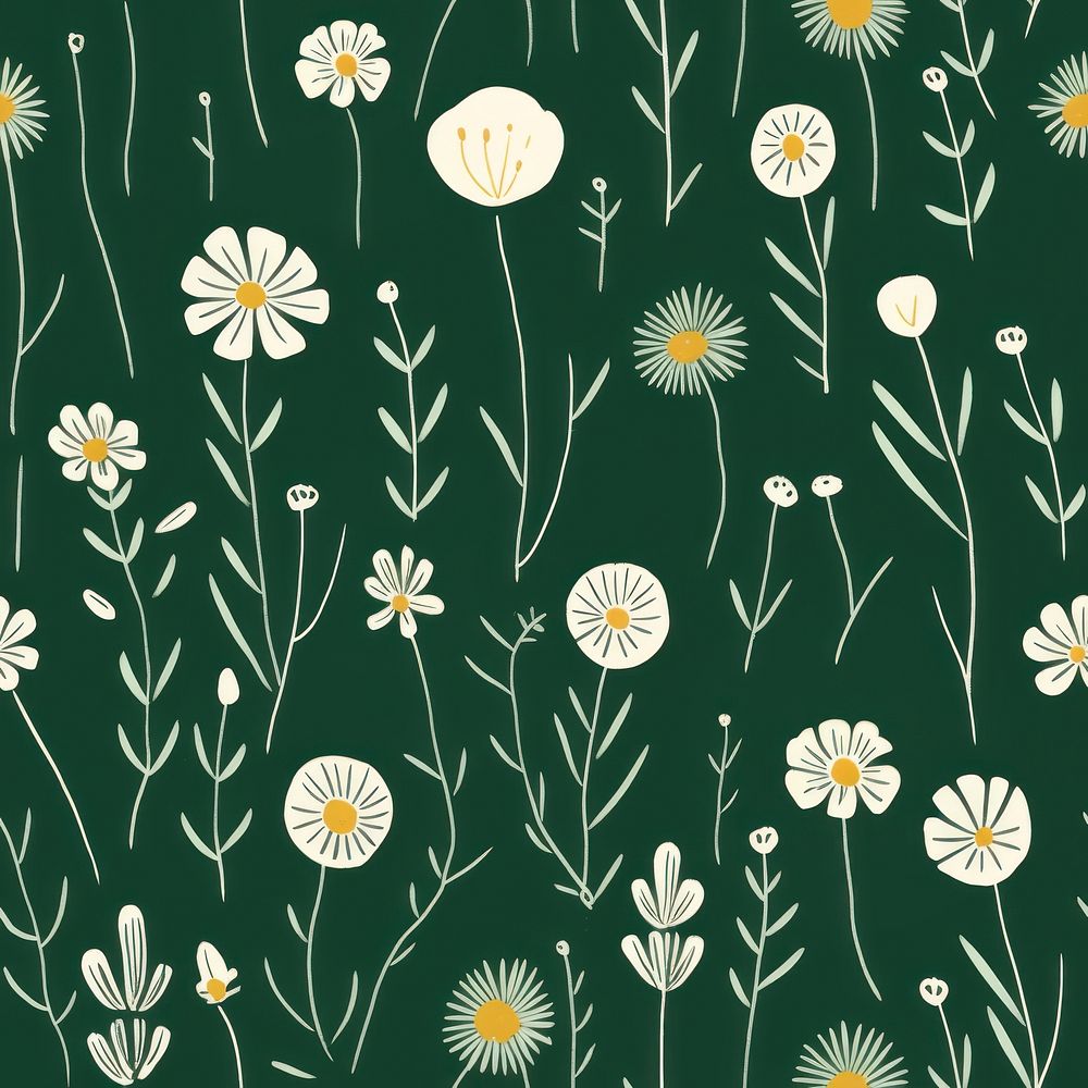 Floral field pattern backgrounds flower. | Premium Photo Illustration ...