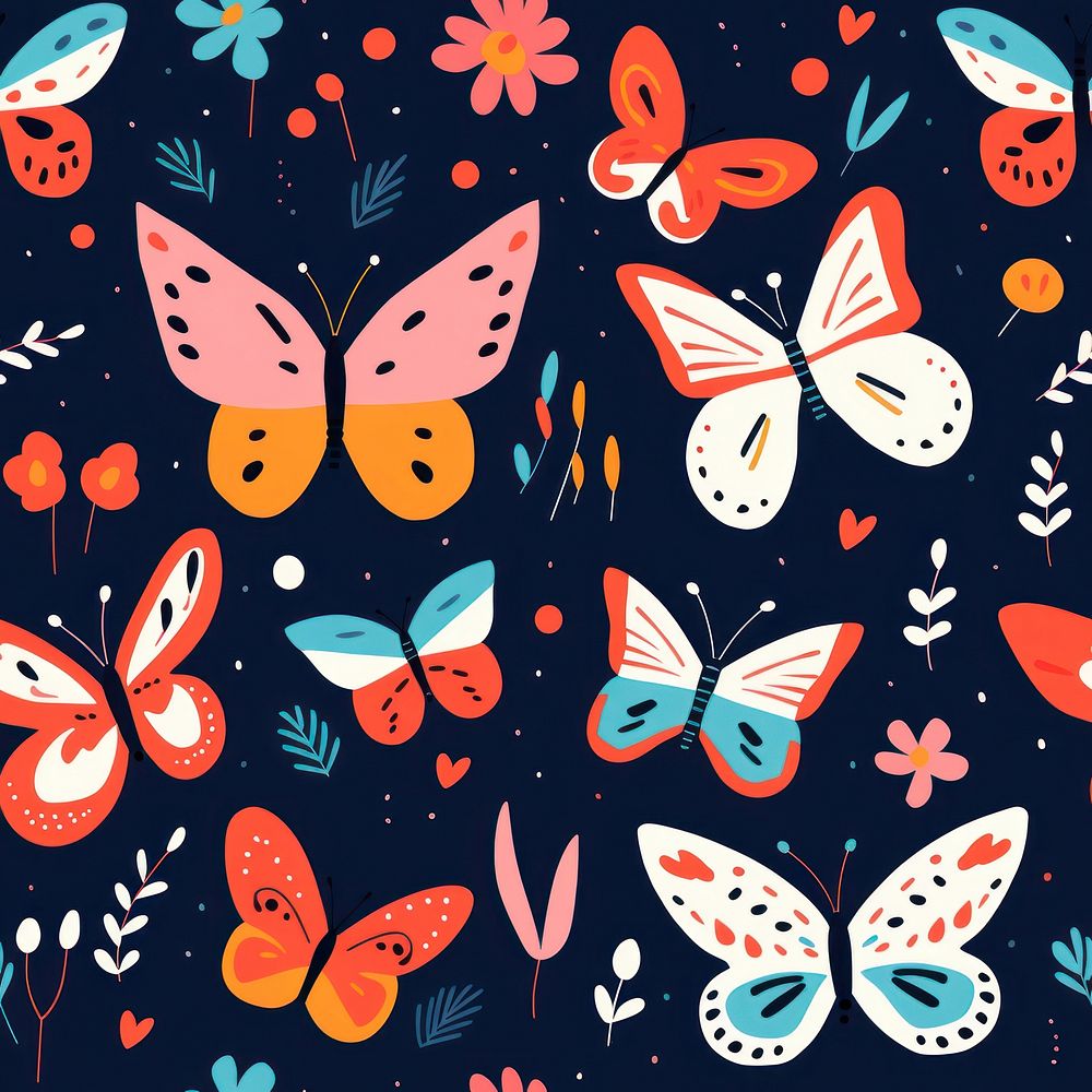 Butterfly pattern backgrounds creativity. | Free Photo Illustration ...