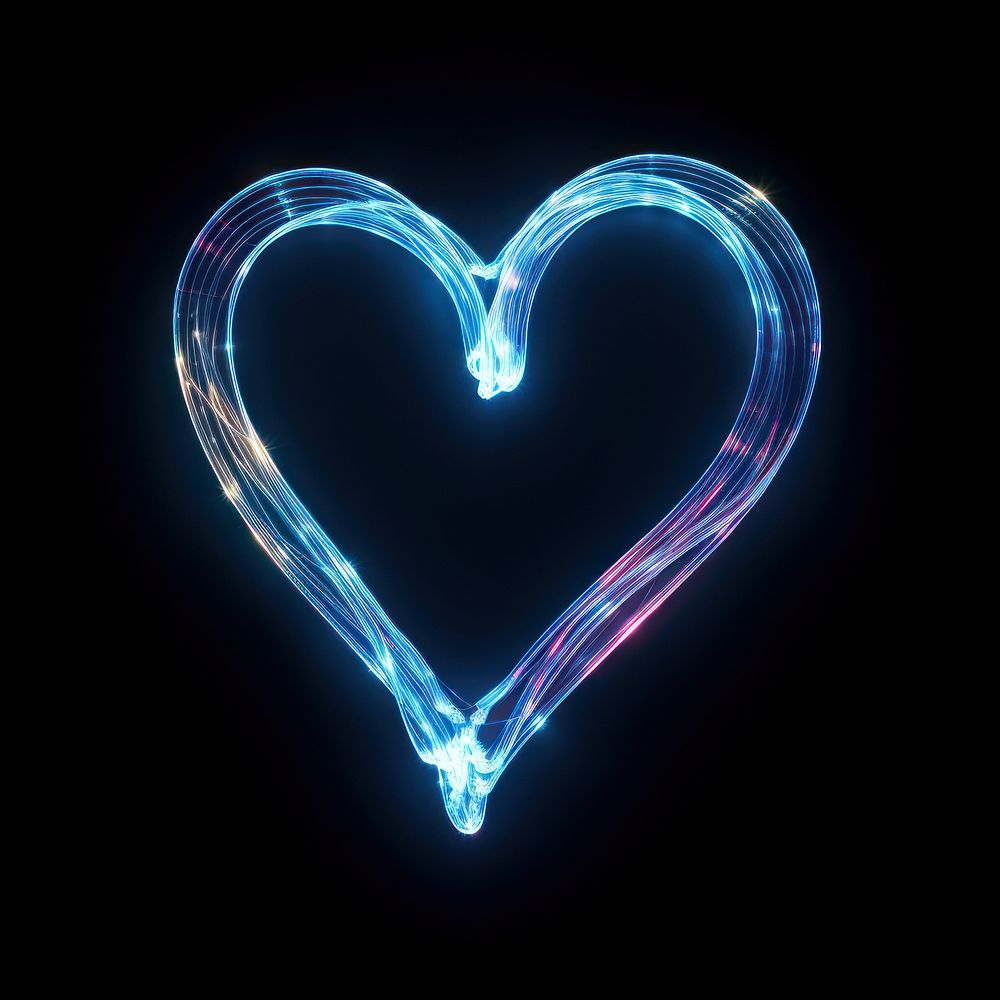 heartshape light painting glowing night | Free Photo Illustration ...