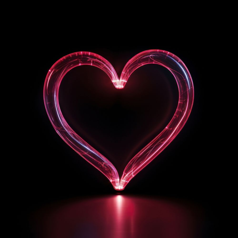 heartshape light painting glowing night | Free Photo Illustration ...