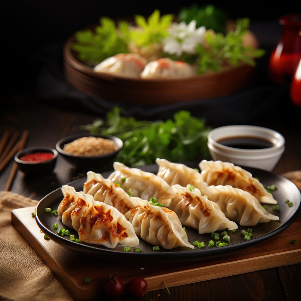 Dumpling plate table food. | Premium Photo - rawpixel