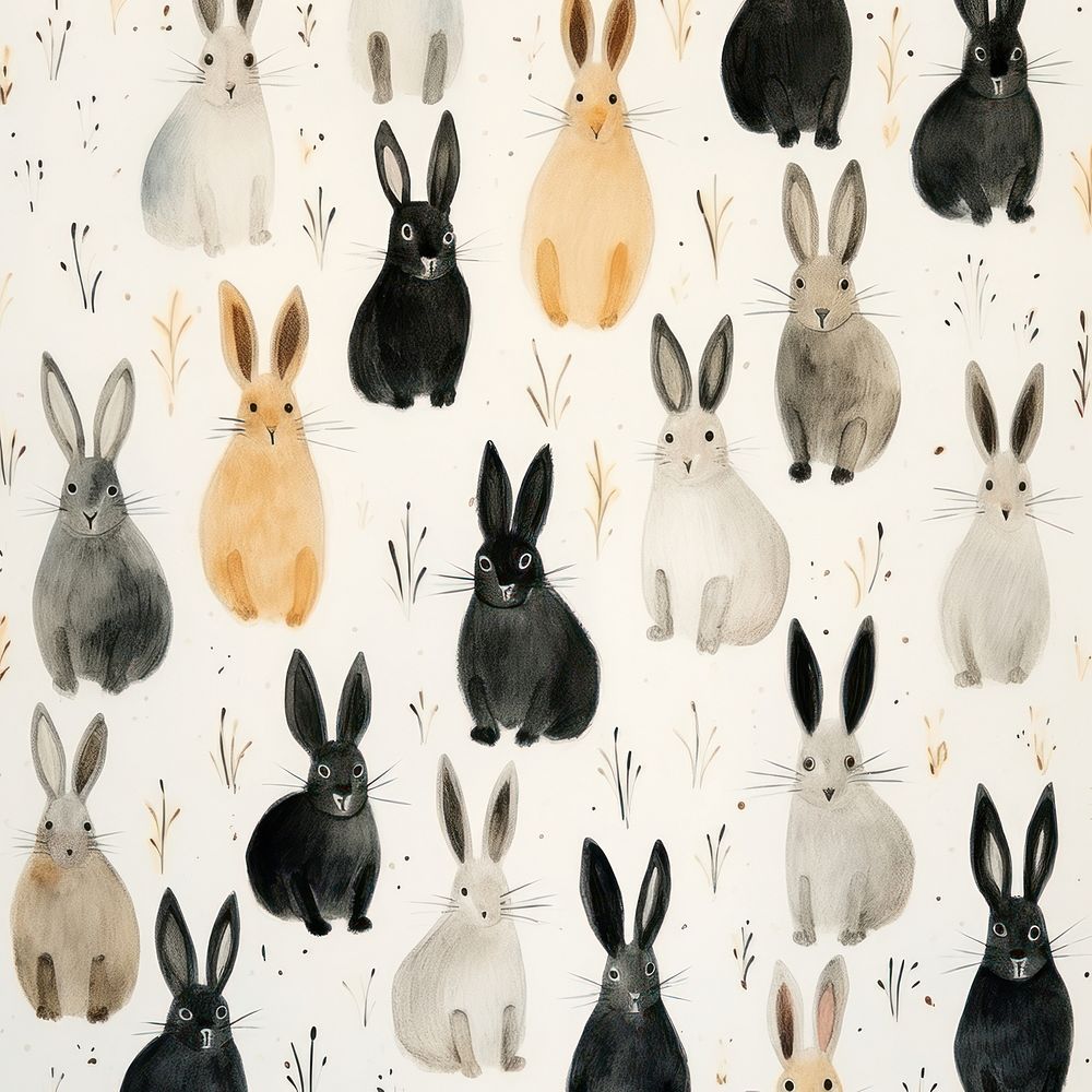 Rabbits animal pattern mammal. AI | Premium Photo Illustration - rawpixel
