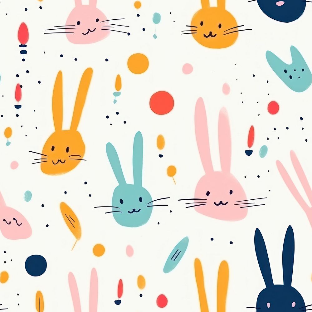 Rabbit jumping pattern animal paper. | Premium Photo Illustration ...