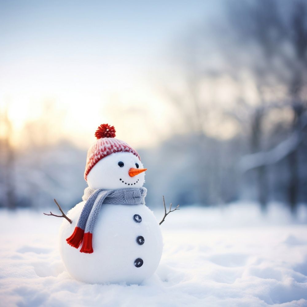 Snowman outdoors snowman christmas. AI | Free Photo - rawpixel