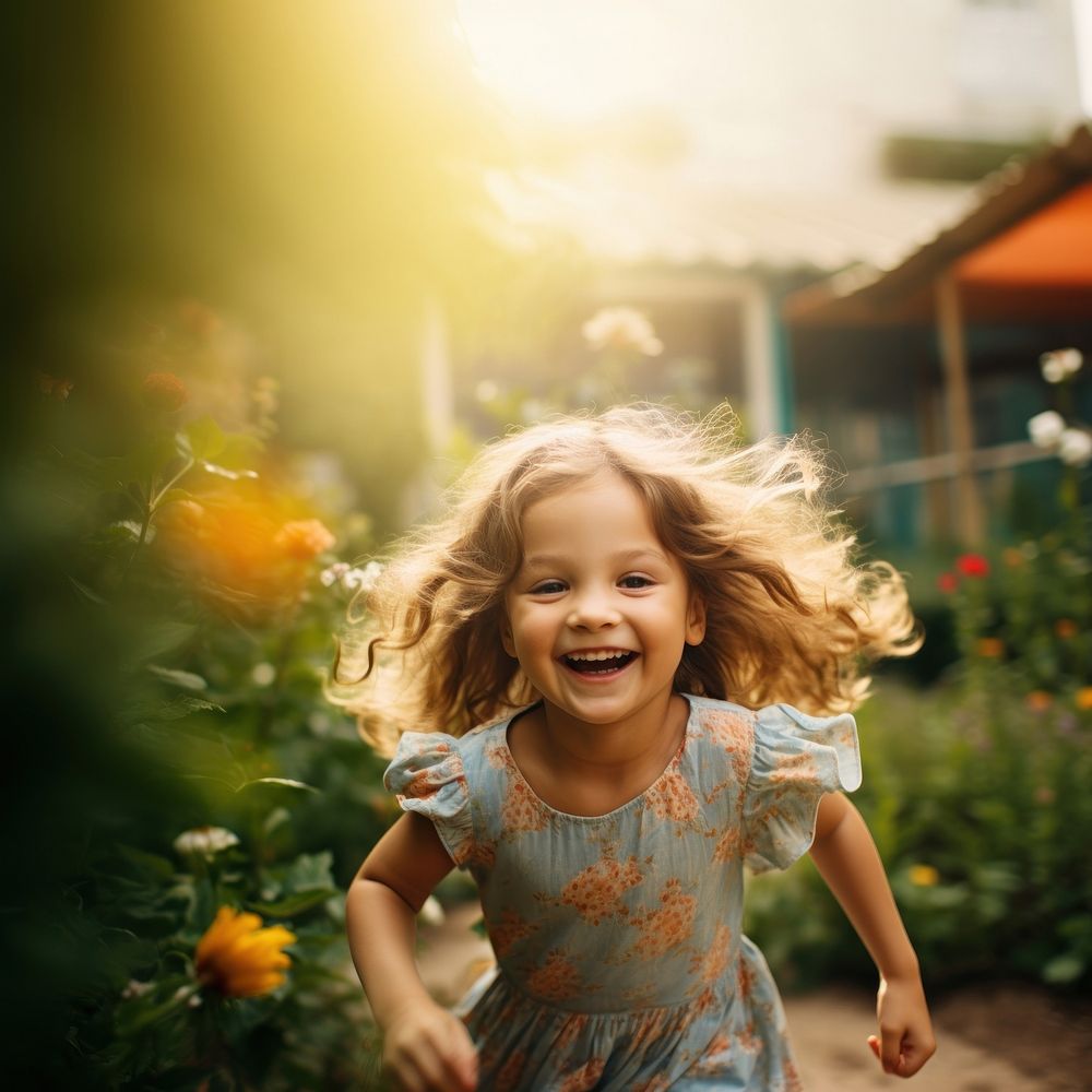 little girl run laughing smile | Free Photo - rawpixel