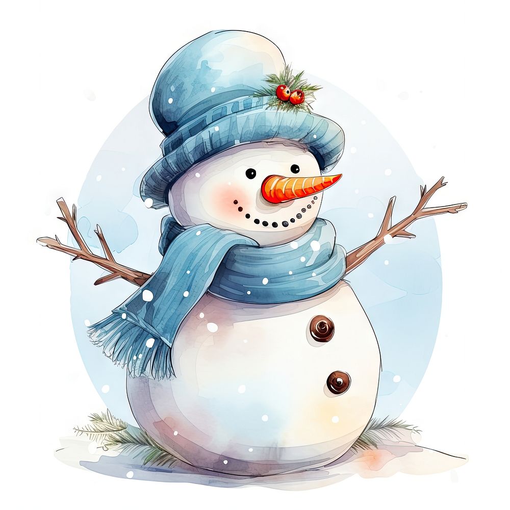 Winter snowman cartoon white representation. | Free Photo Illustration ...