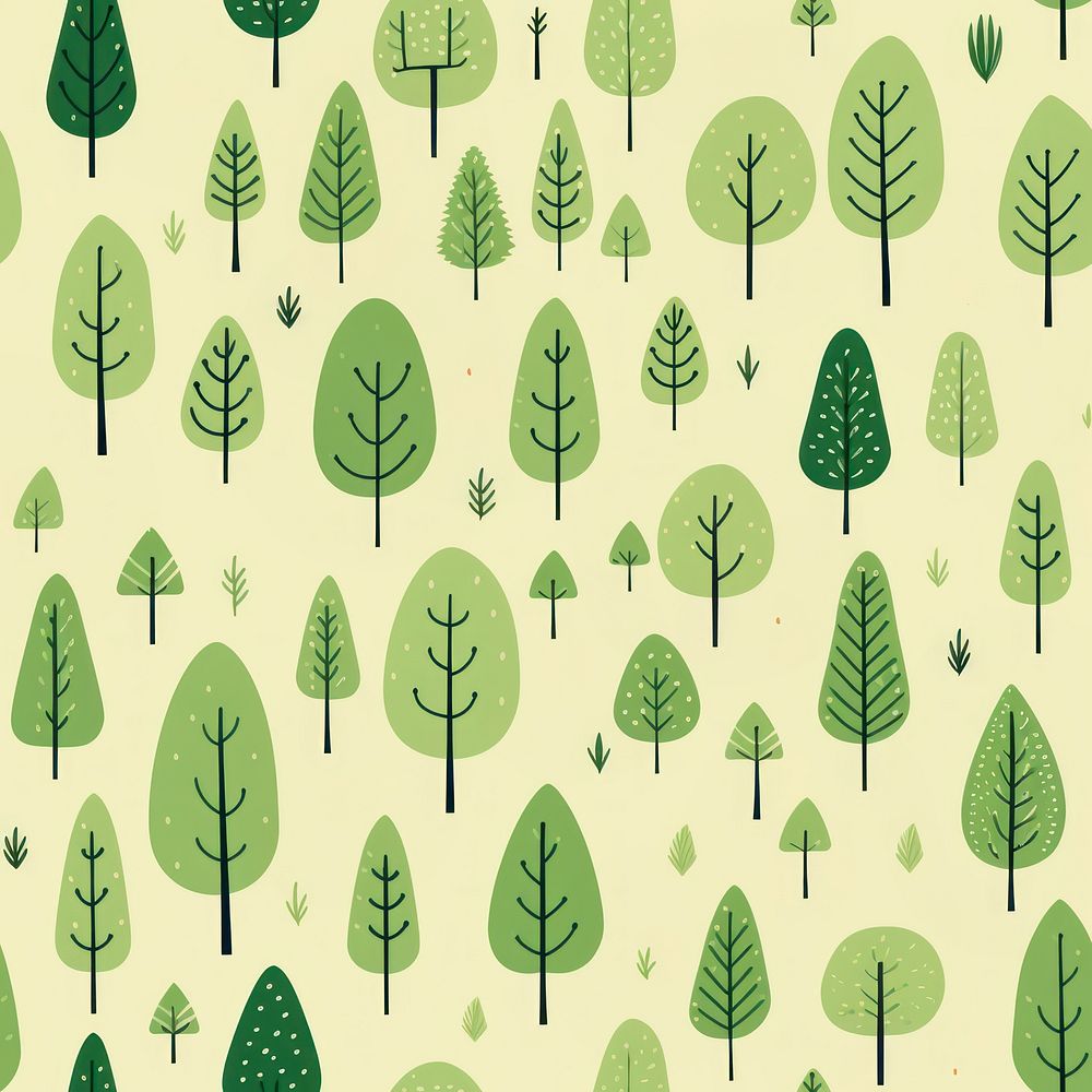 Cute tree pattern green outdoors. | Free Photo Illustration - rawpixel