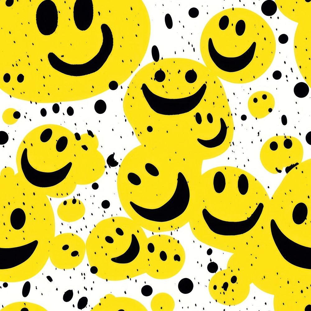 Smiley face backgrounds pattern yellow. | Free Photo Illustration ...