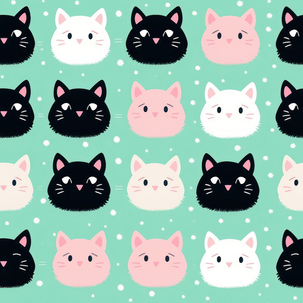 Cat pattern backgrounds animal. AI | Free Photo Illustration - rawpixel