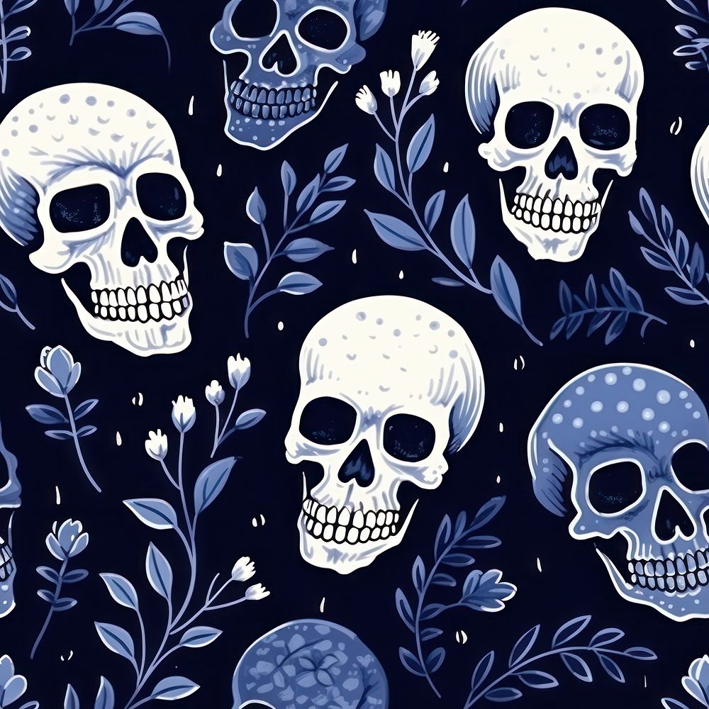 Skull pattern illustrated backgrounds. AI | Free Photo Illustration ...