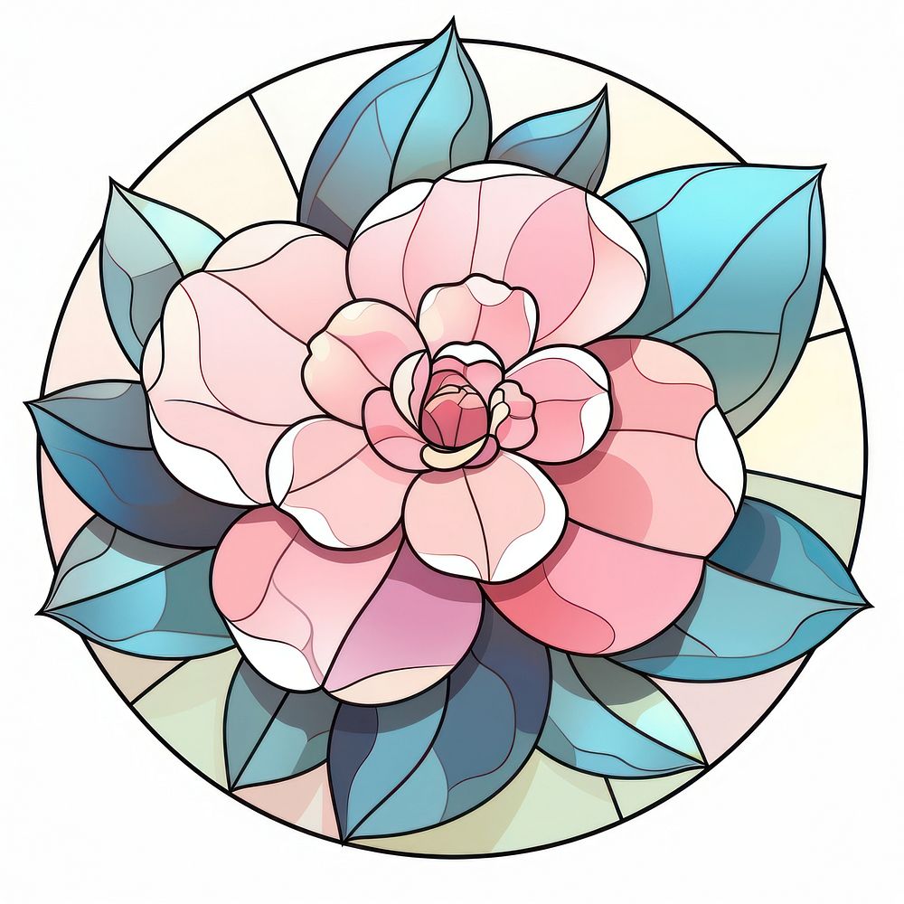 Glass Camellia flower plant art. | Free Photo Illustration - rawpixel