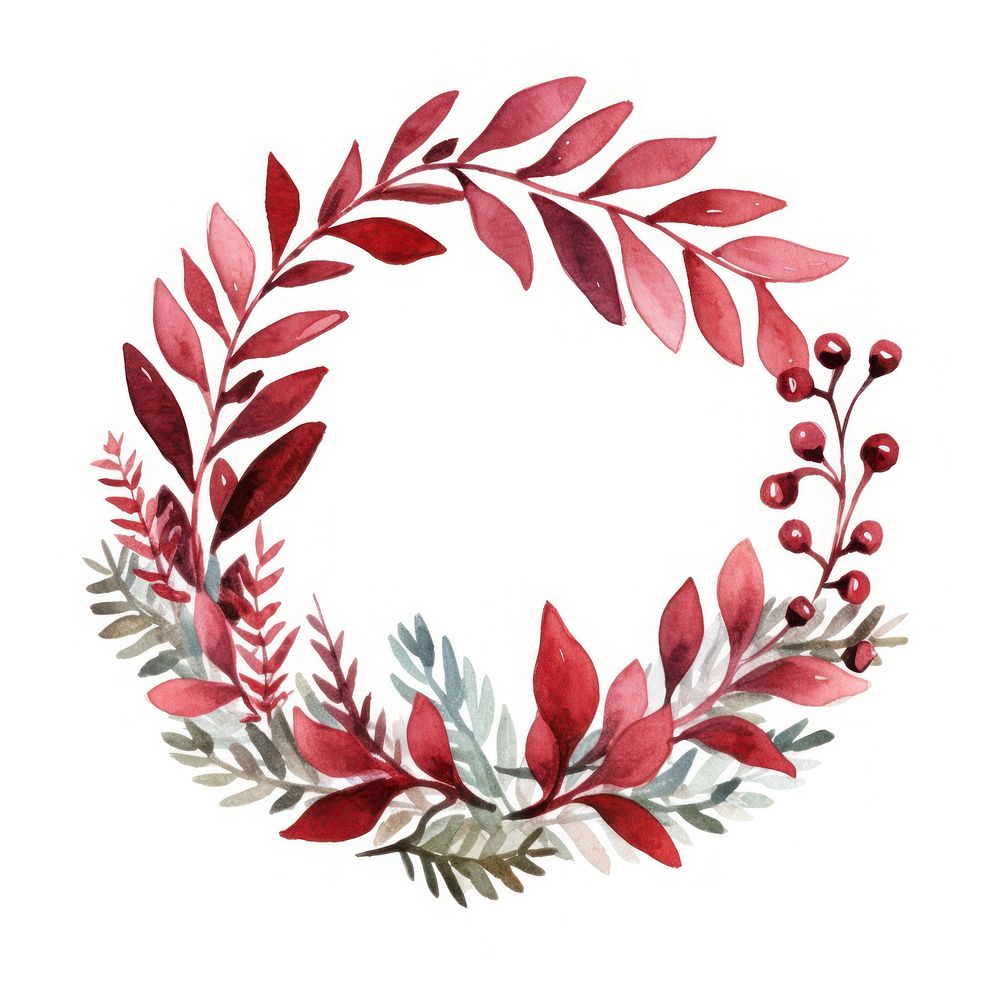 Christmas wreath pattern plant leaf | Free Photo Illustration - rawpixel