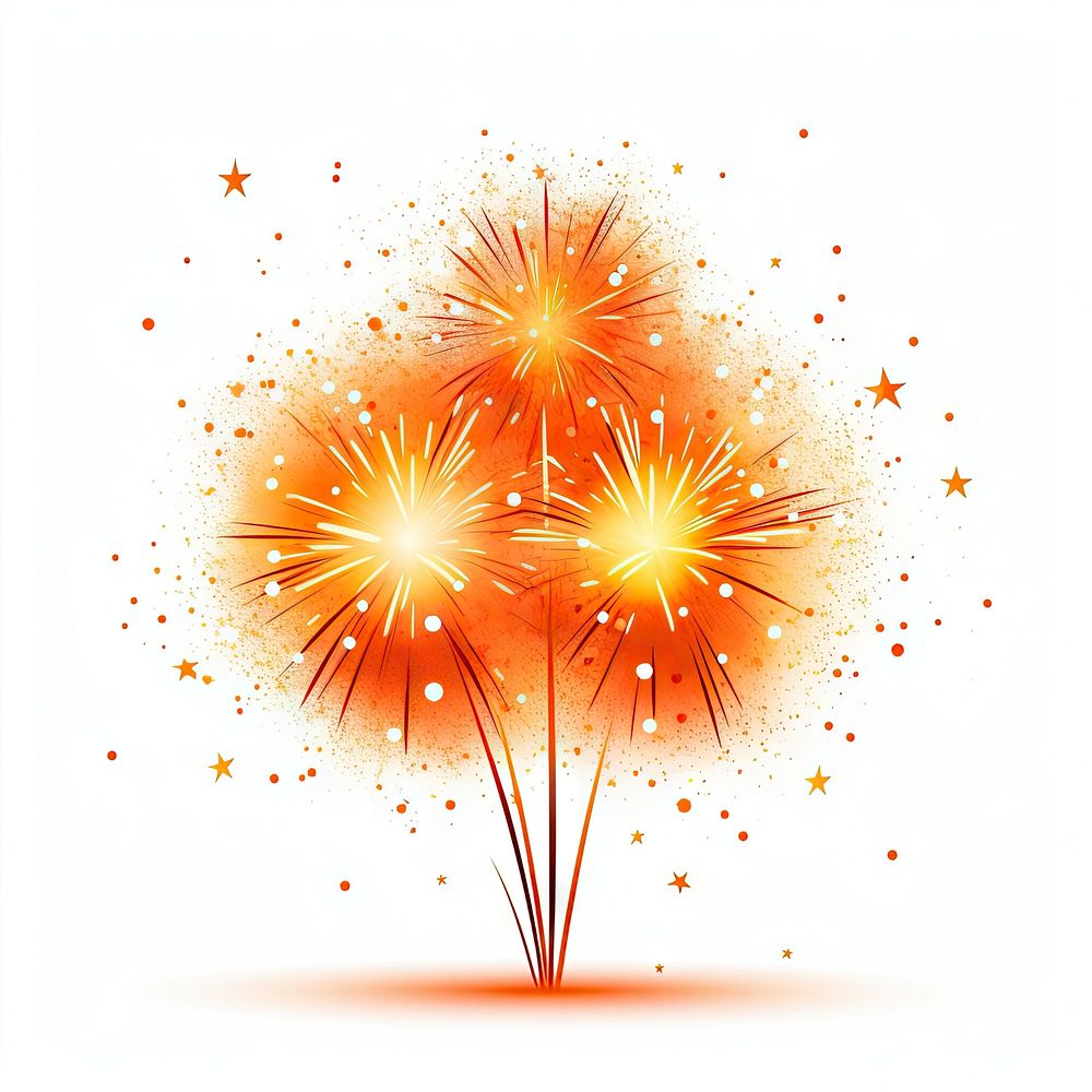 Orange Fireworks fireworks plant white | Premium Photo Illustration ...