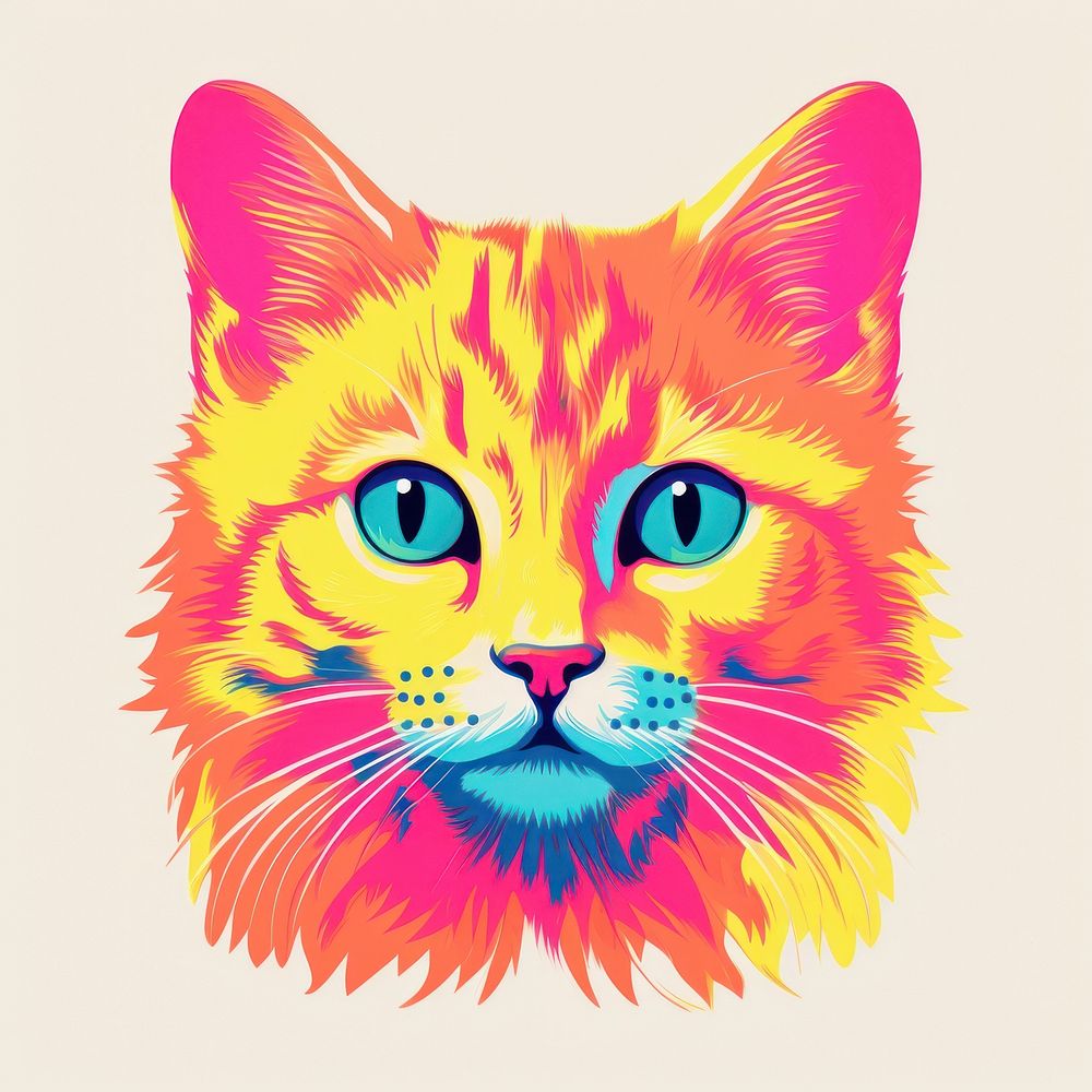 Cat drawing mammal animal. | Free Photo Illustration - rawpixel