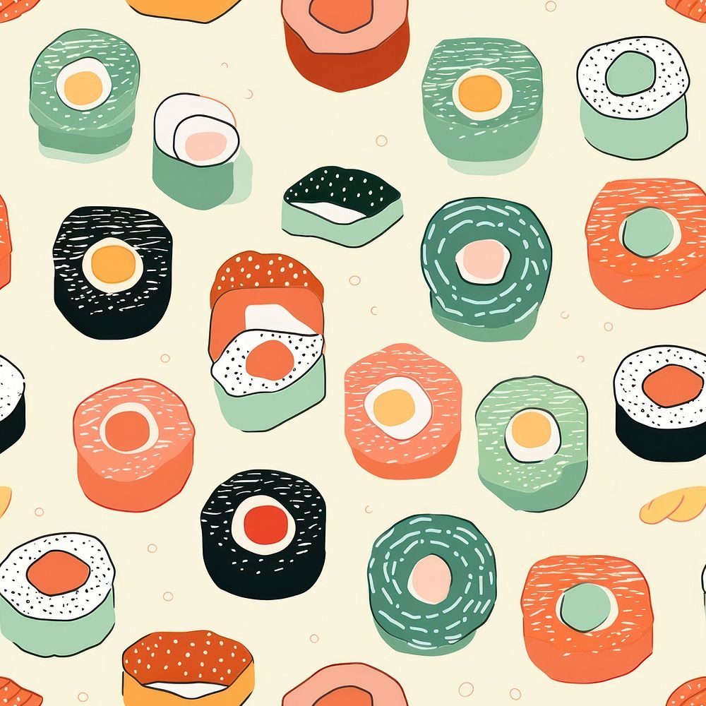 Sushi backgrounds pattern food. AI | Premium Photo Illustration - rawpixel