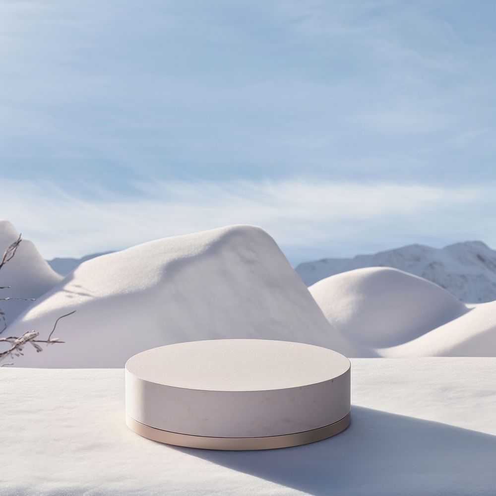 Round stone slab snow outdoors | Free Photo - rawpixel