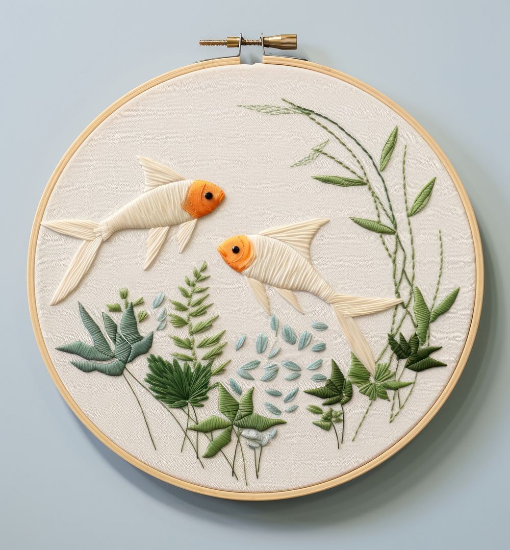 Embroidery animal pattern fish | Free Photo - rawpixel