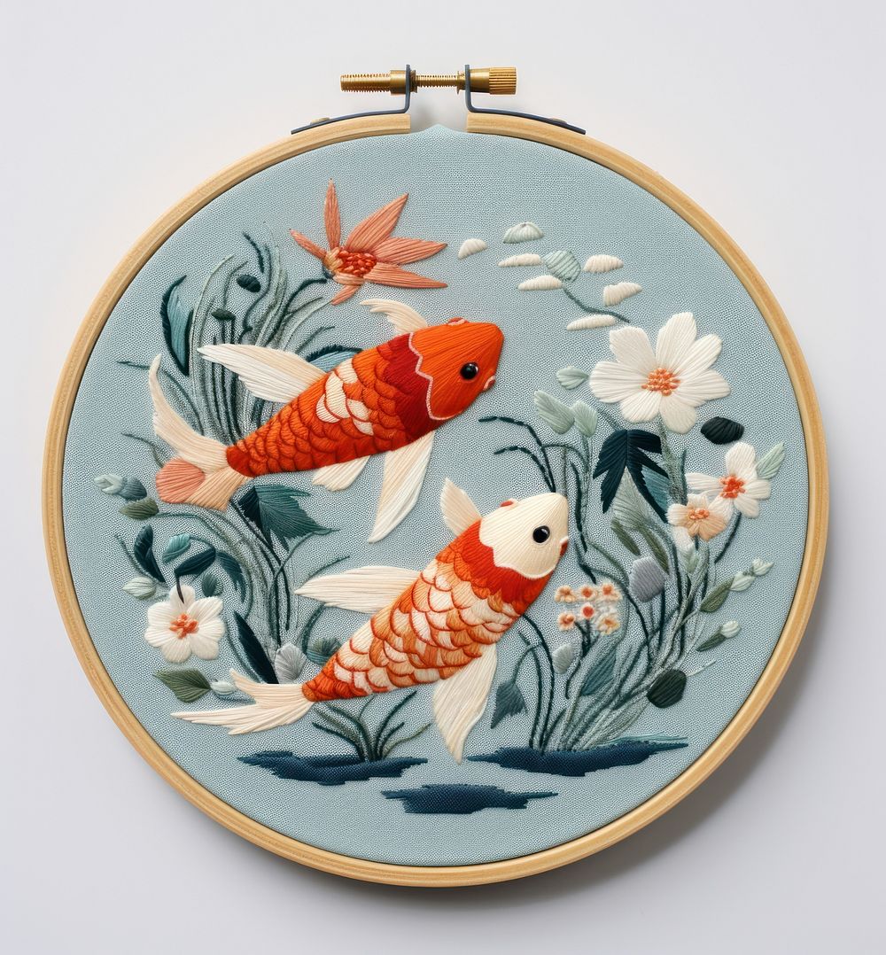 Embroidery fish pattern animal. | Premium Photo - rawpixel