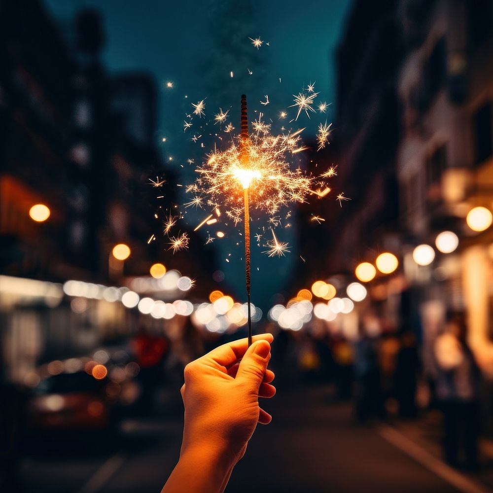 Hand hold sparkler sparks night | Premium Photo - rawpixel