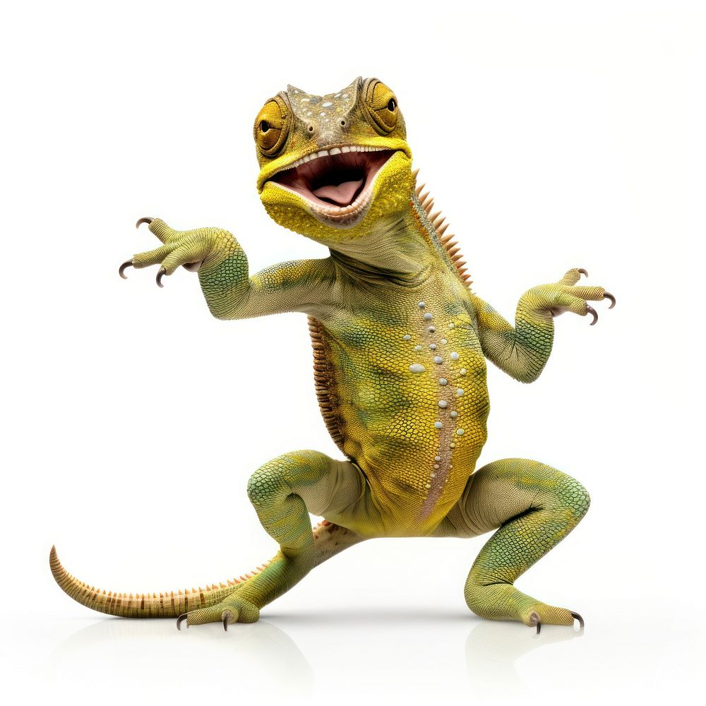 Happy smiling dancing chameleon dinosaur | Premium Photo - rawpixel