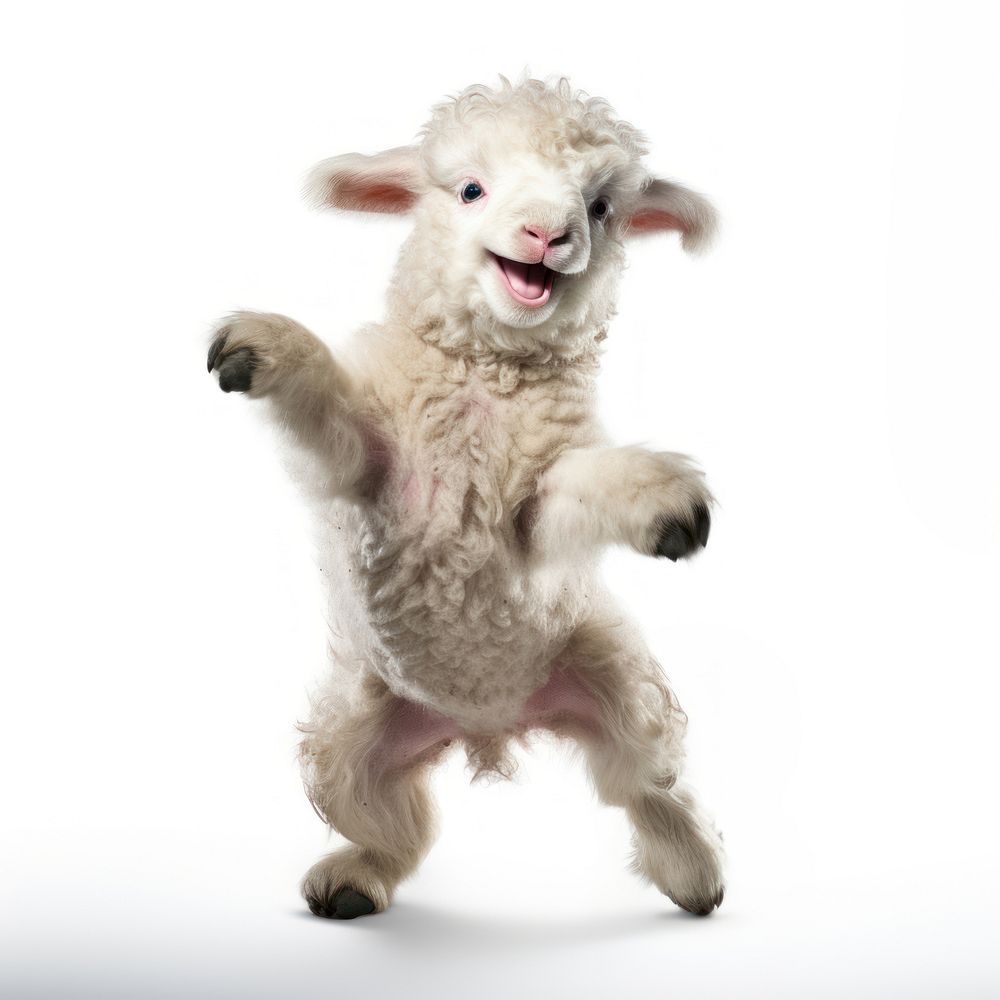 Happy smiling dancing lamb livestock | Free Photo - rawpixel
