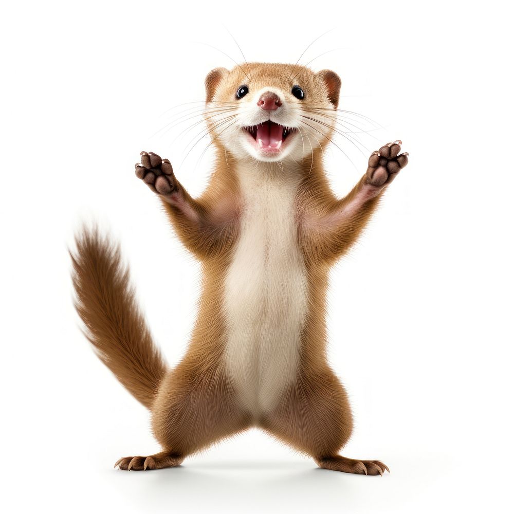 Happy smiling dancing weasel wildlife | Free Photo - rawpixel