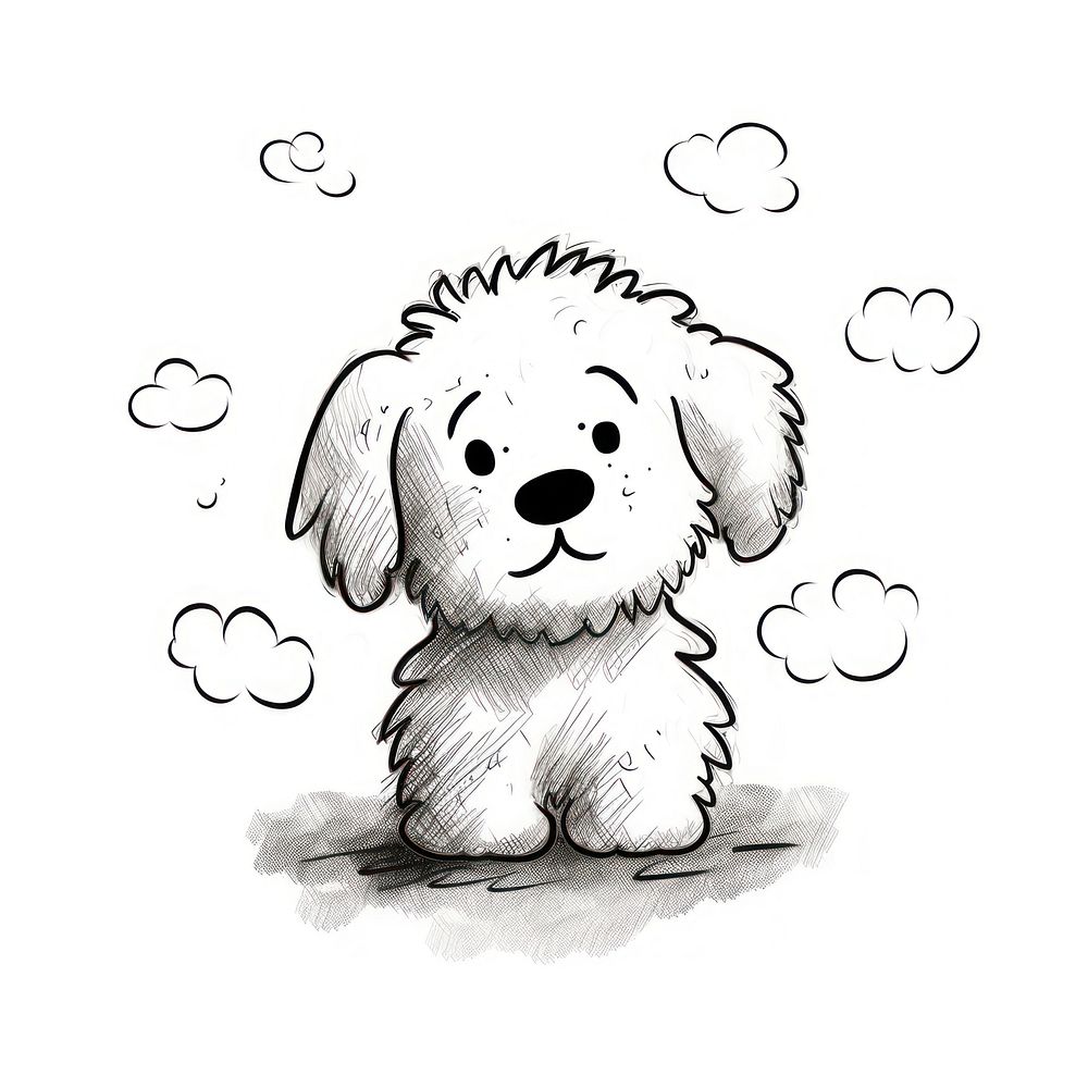 Cute dog animal drawing mammal. | Free Photo Illustration - rawpixel