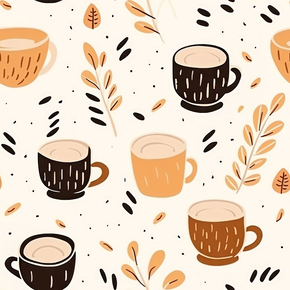Coffee pattern drink cup. AI | Premium Photo Illustration - rawpixel