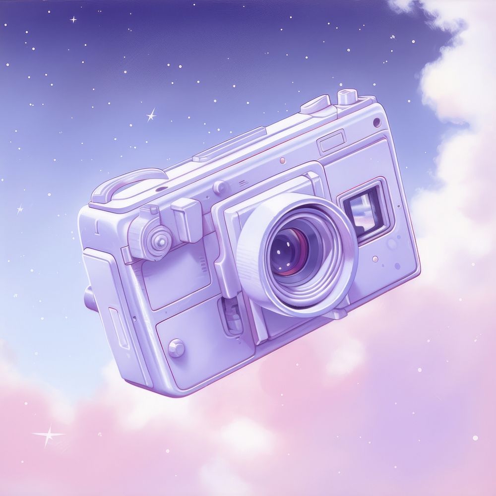 Disposable camera purple cloud space. | Free Photo Illustration - rawpixel
