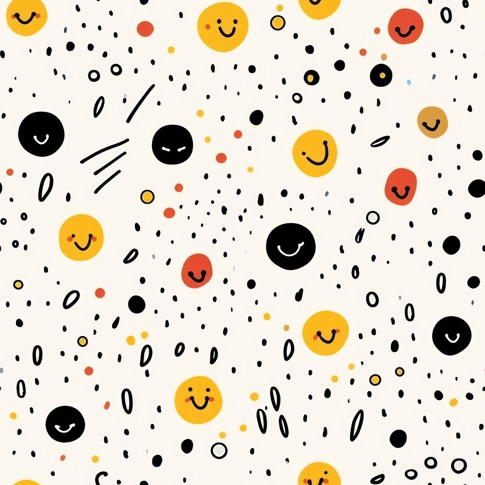 Smiley face pattern confetti backgrounds. | Free Photo Illustration ...