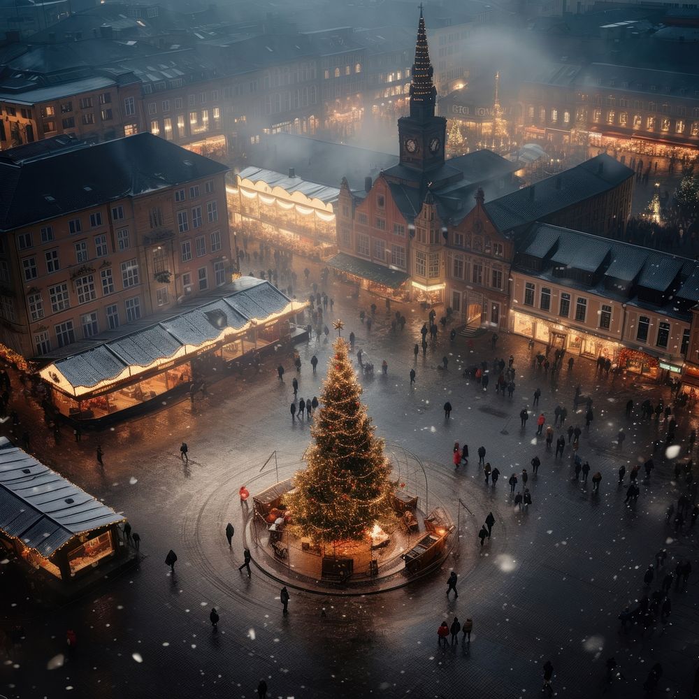 Christmas tree christmas architecture cityscape. | Free Photo - rawpixel