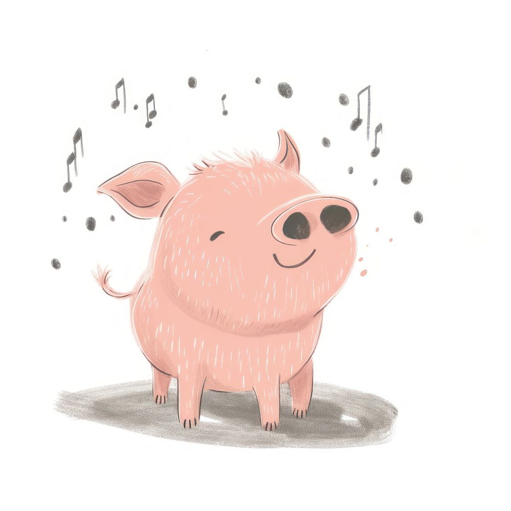 Pig singing animal mammal cute. | Premium Photo Illustration - rawpixel