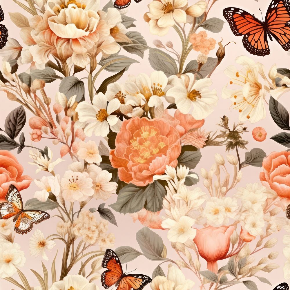 Floral wallpaper flower pattern petal. | Premium Photo Illustration ...