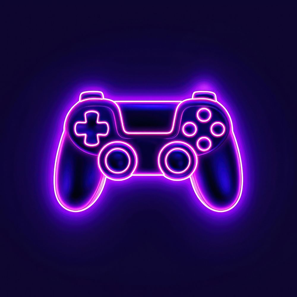Game icon purple neon line | Free Photo Illustration - rawpixel