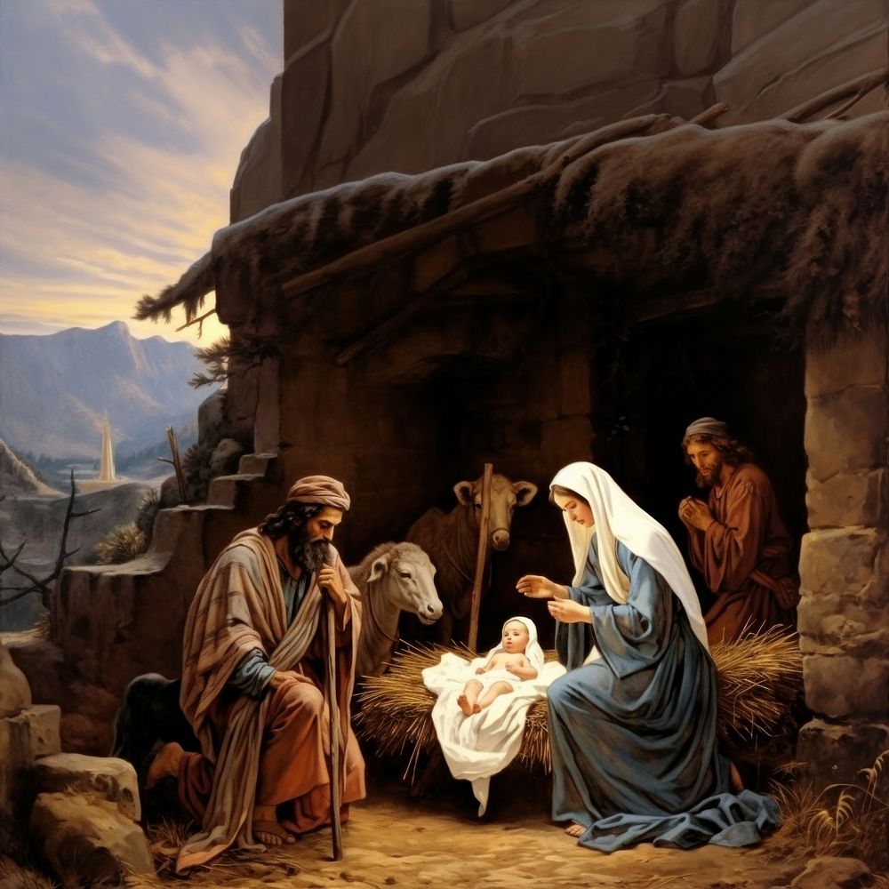 Nativity scene architecture adult art | Premium Photo Illustration ...