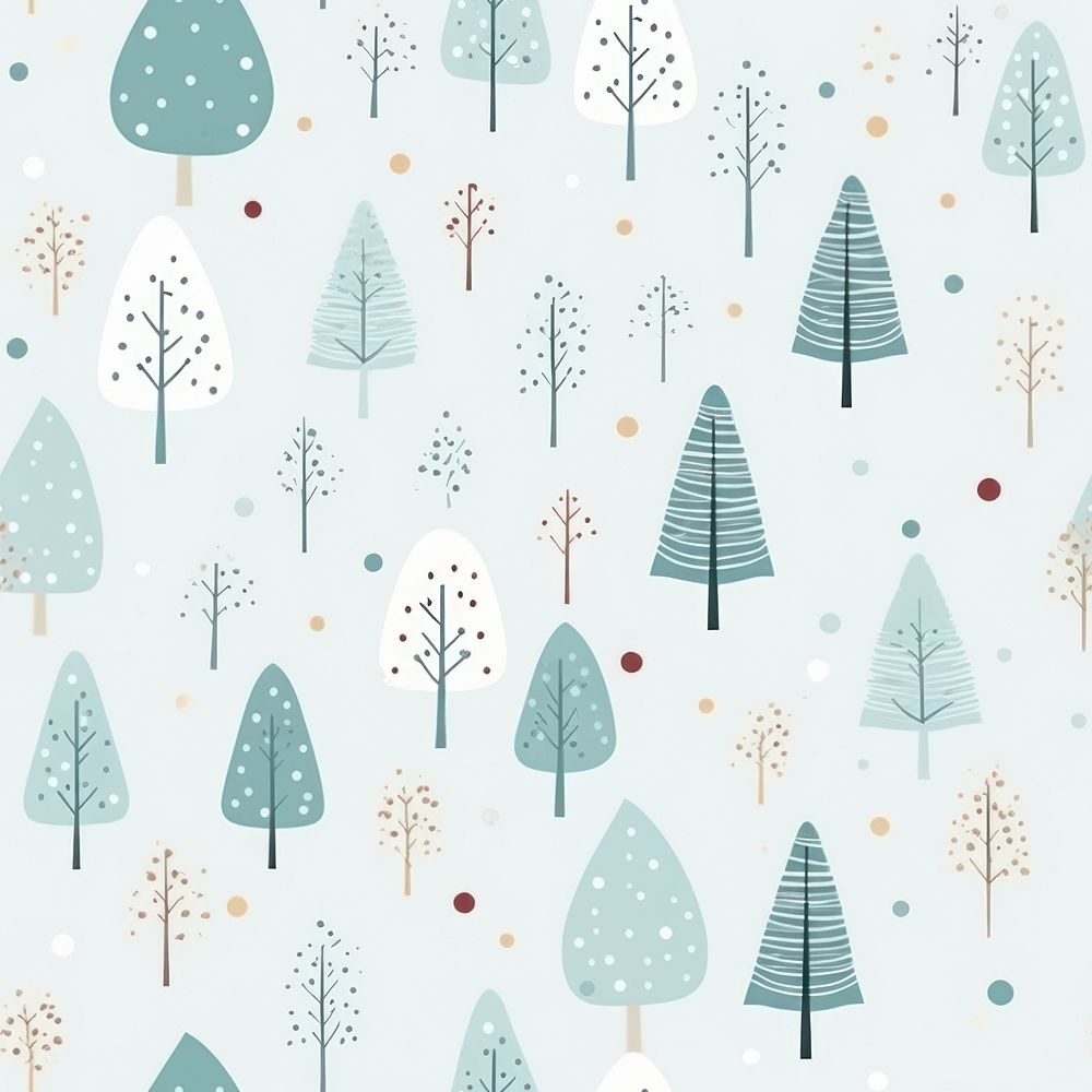 Cute winter trees pattern backgrounds | Free Photo Illustration - rawpixel