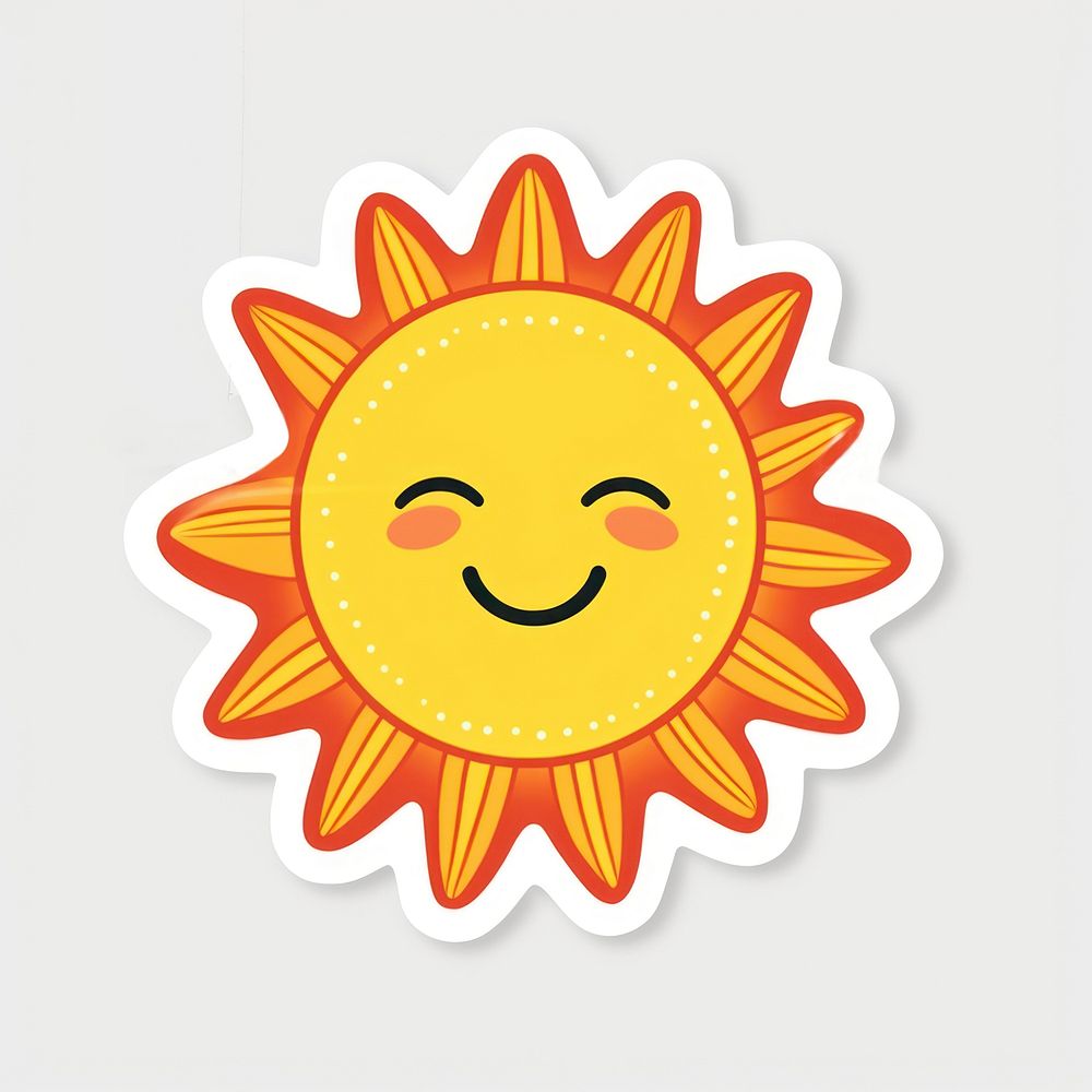 Smiling sun sticker art anthropomorphic. | Free Photo Illustration ...