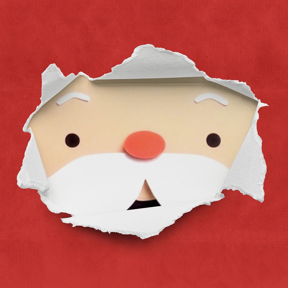 Torn paper hole Santa's face | Premium Photo - rawpixel