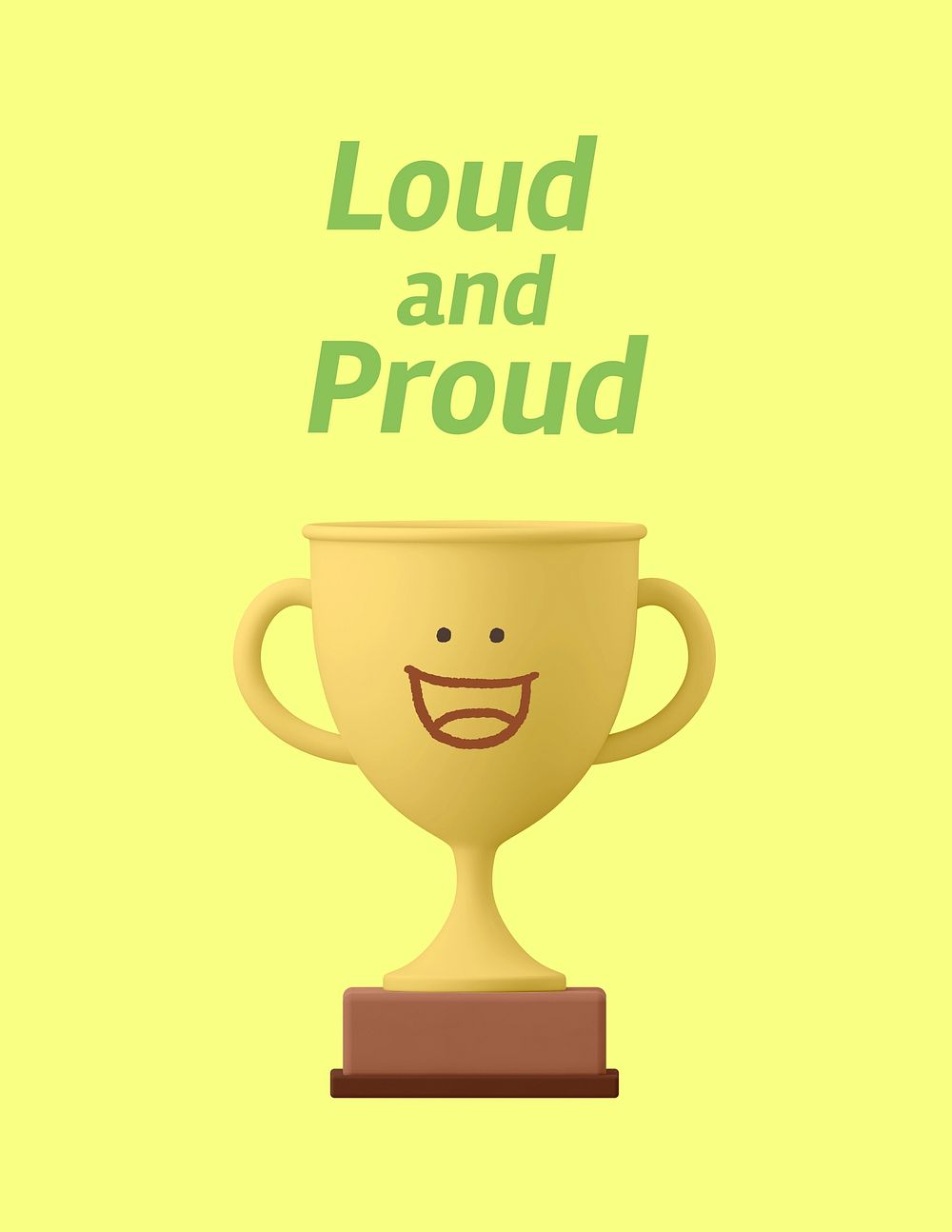 Smiling trophy poster template | Free Photo - rawpixel